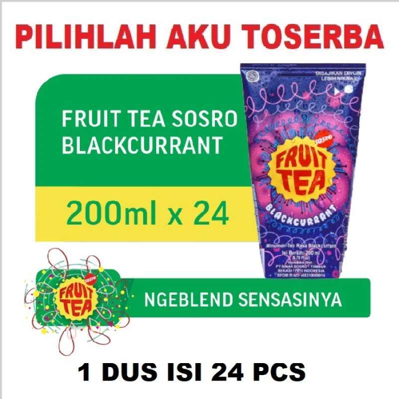 Promo Fruit Tea Sosro BLACKCURRANT Genggam 200 ml - (HARGA 1 DUS ISI 24 pcs) Diskon 9% di Seller ...