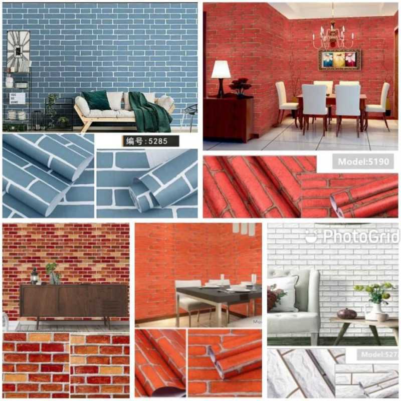 Promo Wallpaper Dekorasi Dinding Kamar Ruang Tamu Motif Batu Bata ...