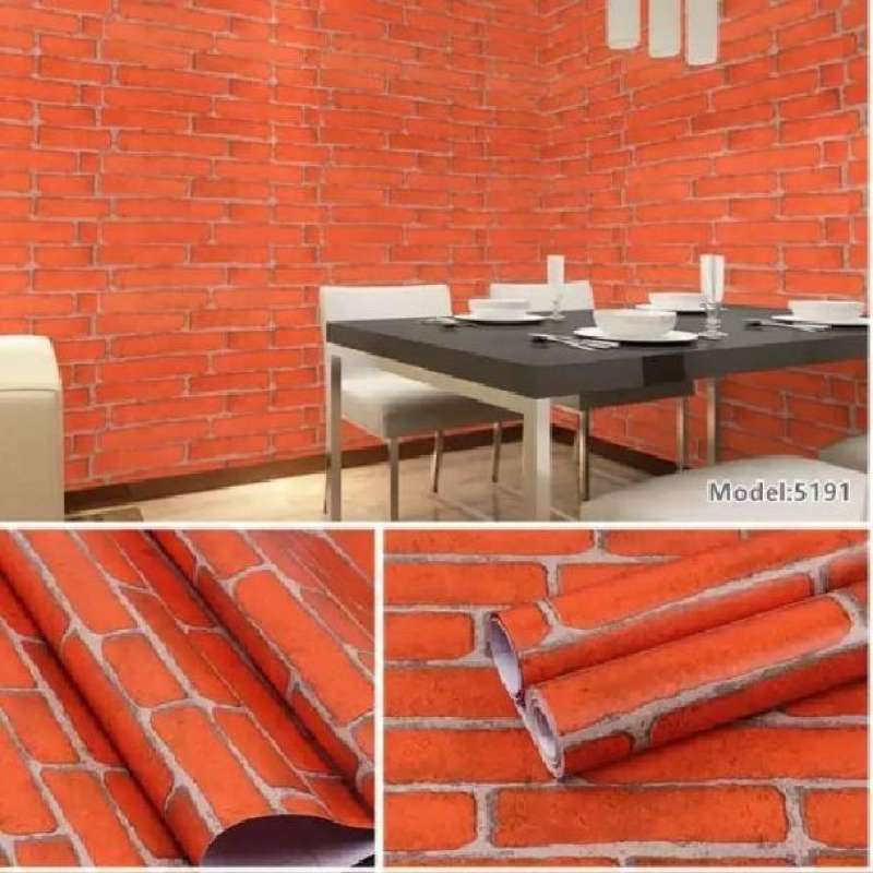 Promo Wallpaper Dekorasi Dinding Kamar Ruang Tamu Motif Batu Bata ...