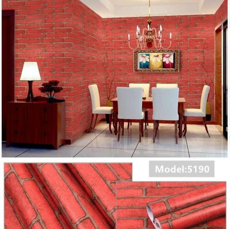 Promo Wallpaper Dekorasi Dinding Kamar Ruang Tamu Motif Batu Bata ...