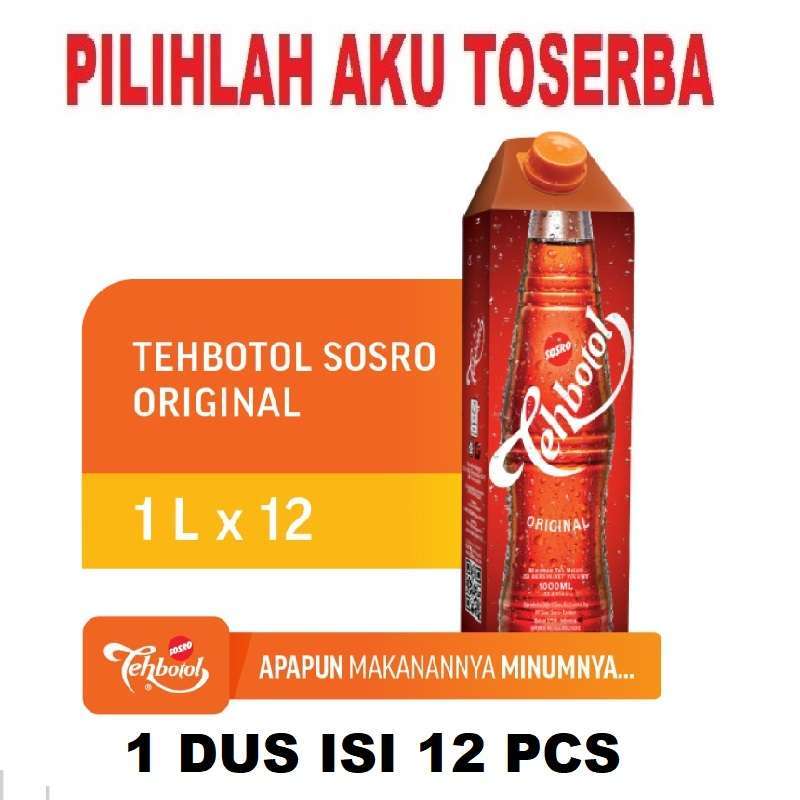 Promo Teh Botol Sosro Kotak Original 1 Liter - ( Harga 1 Dus Isi 12 Pcs ...