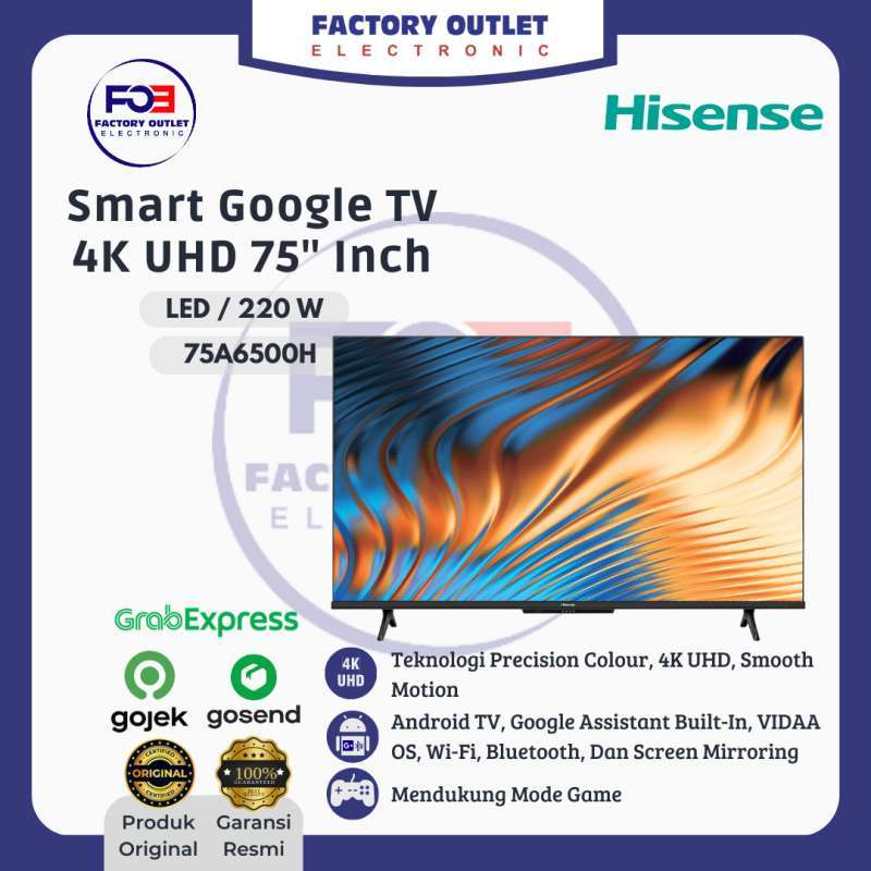 Promo Hisense 75a6500h 75 Inch Smart Android Google 4k/uhd Tv Vidaa Os ...