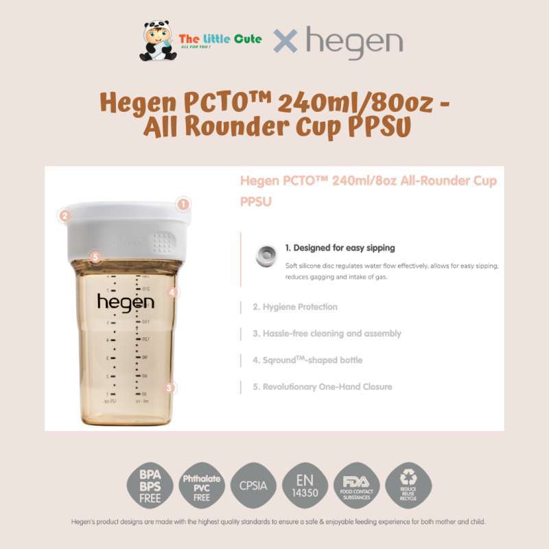 Jual Hegen Pcto All Rounder Cup Ppsu 240ml/8oz Cup Minuman Botol Minum ...