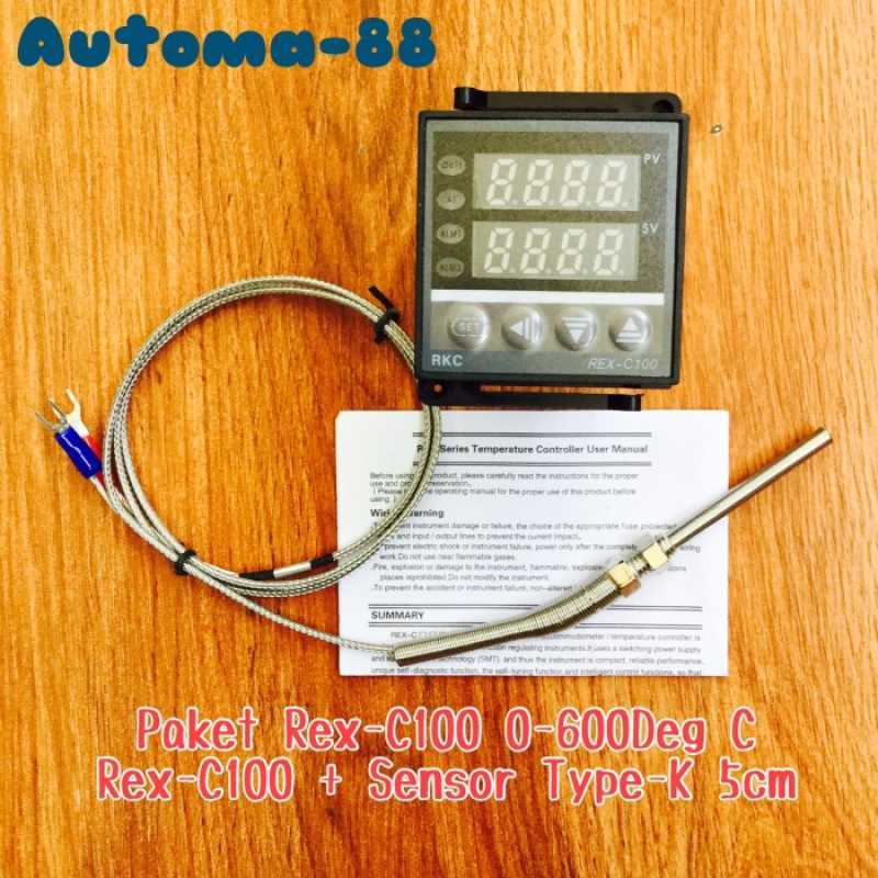 Promo PAKET RKC REX-C100 0-600C OUT RELAY SENSOR TYPE-K 50MM M8 KABEL ...