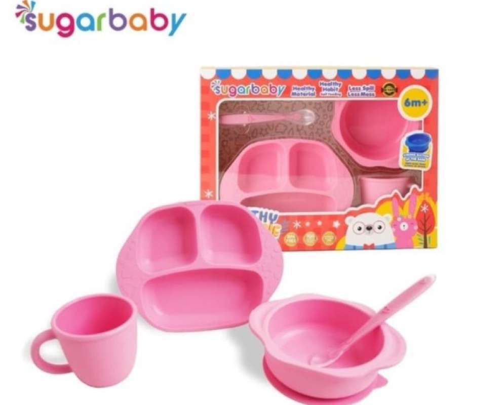 Jual Sugar Baby Healthy Silicone 4 In 1 Feeding Set Di Seller Suzy ...