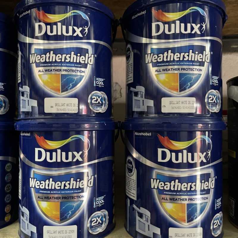 Promo Cat Tembok Dulux Weathershield Brilliant White 2 5 Liter Diskon