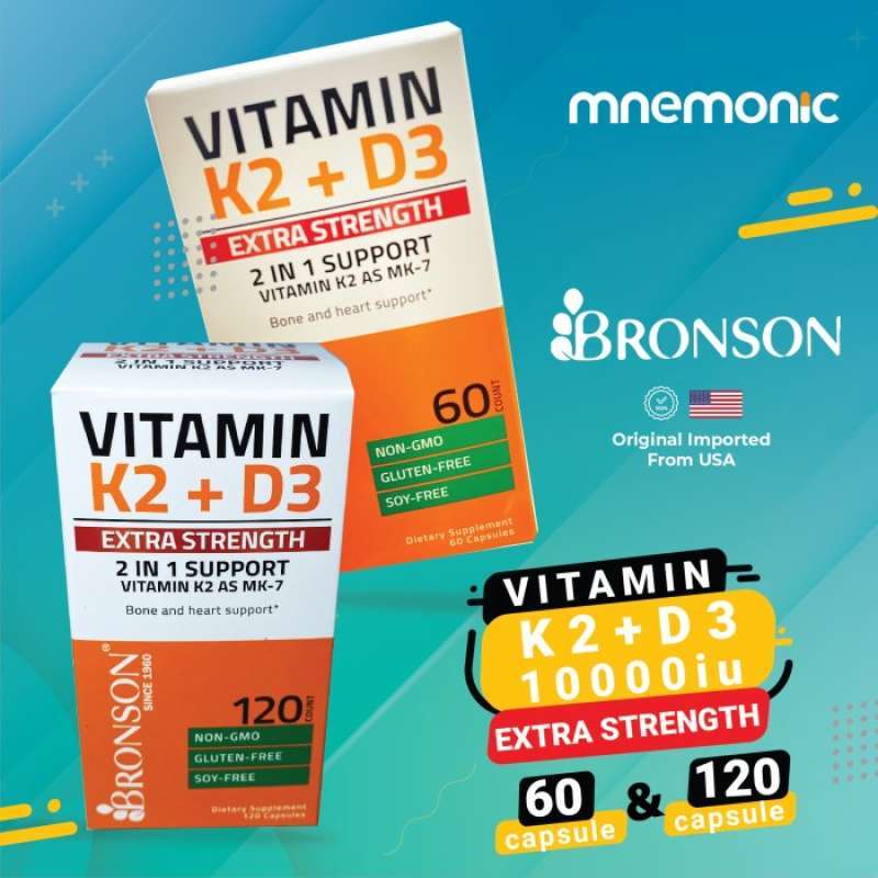 Jual Bronson K2 D3 Vitamin K2 Mk7 D3 10000 Iu Extra Strength 120 Capsules Di Seller Nur Nur Toko ...