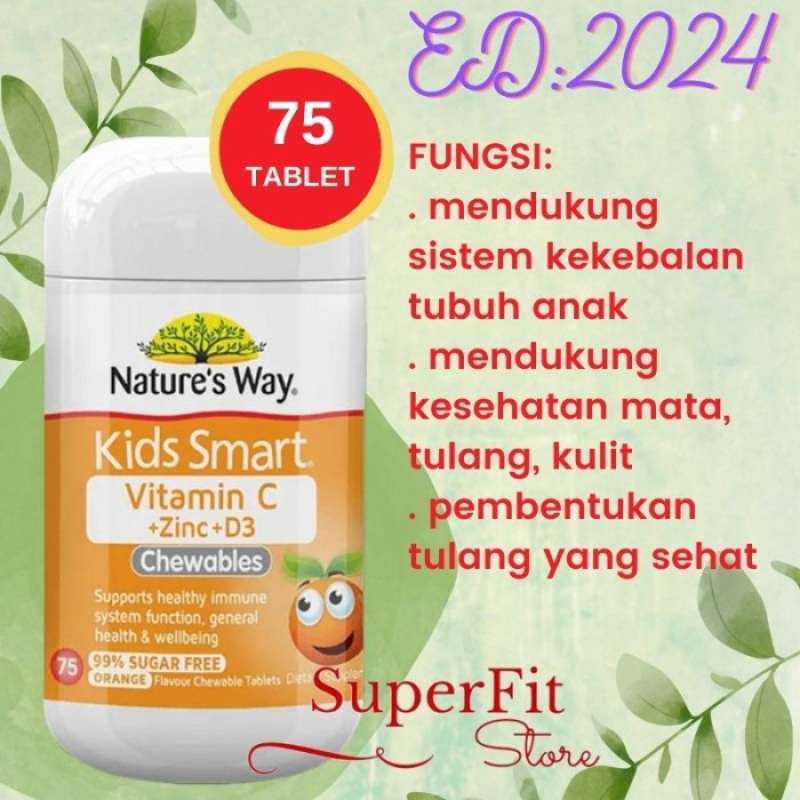 Promo NATURE'S WAY KIDS SMART VITAMIN C + ZINC + D3 - 75 CHEWABLE ...