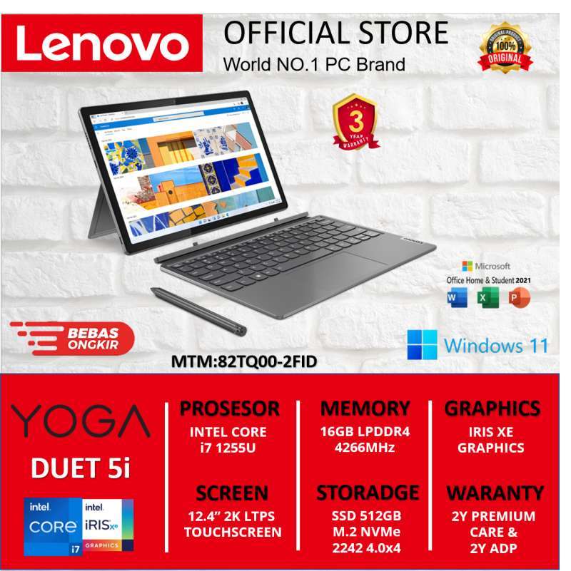 Jual Lenovo Ideapad Duet I Core I U Ram Gb Ssd K Ltps Touch W Ohs Di
