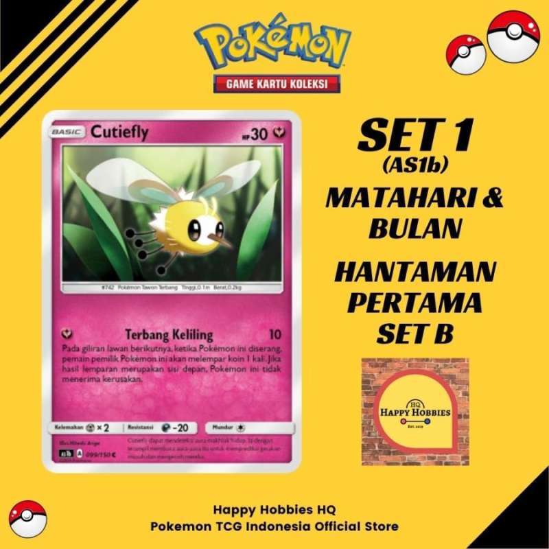 Jual Pokemon TCG Indonesia AS1b 099/150 Cutiefly C di Seller Happy Hobbies HQ Official Store ...