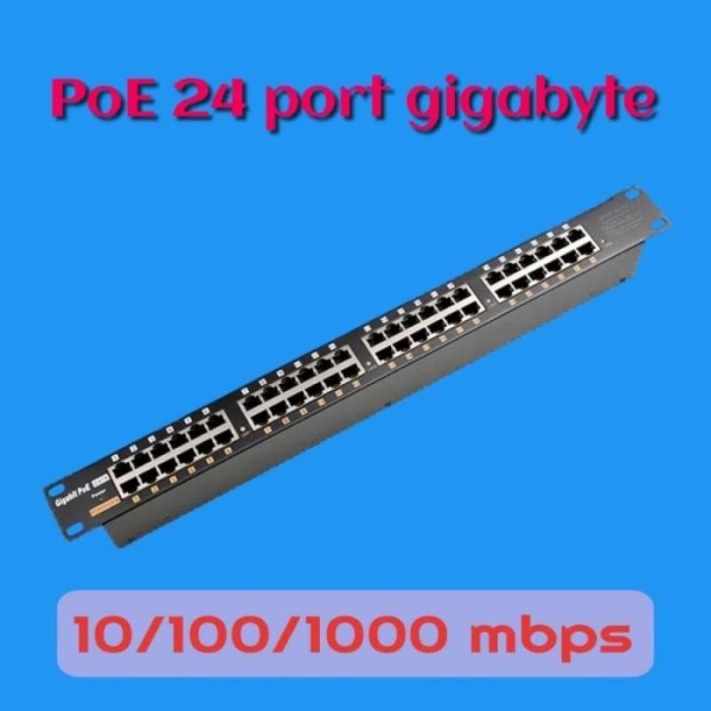 Jual Poe Injector Passive 24 Port Gigabit 1000mbps 1u Rackmount Server ...