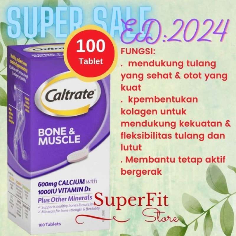 Jual Caltrate Bone & Muscle Calcium 600mg And Vitamin D3 1000 Iu - 100 ...