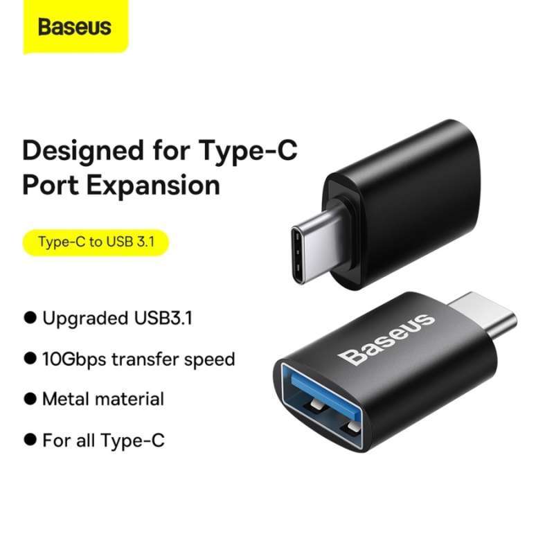 Jual Baseus Adaptor Mini Otg Type C Usb 3.1 Converter C To Usb Adapter ...
