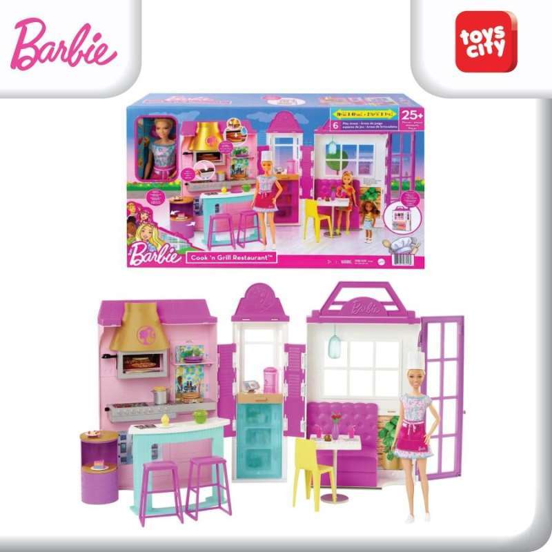 Jual Barbie Cook â n Grill Restaurant Playset with Barbie Doll di ...