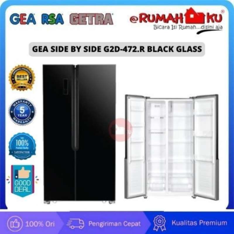 Jual Kulkas 2 Pintu Side By Side GEA G2D472R Black Glass di Seller RUMAHKU Official Store ...