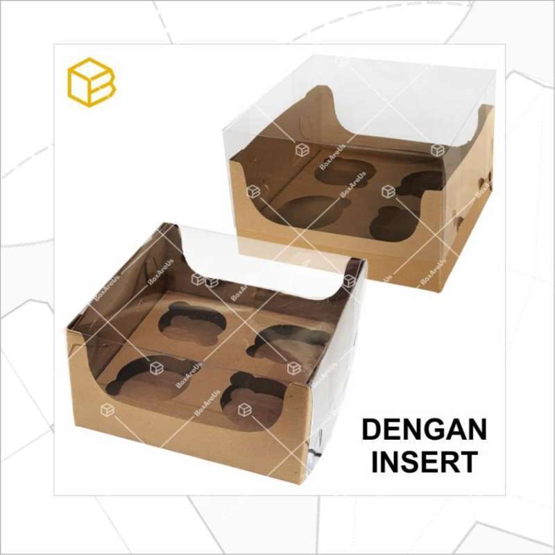 Jual DUS CUPCAKE ISI 4 | Box Packaging Muffin Cake Kemasan Roti ...