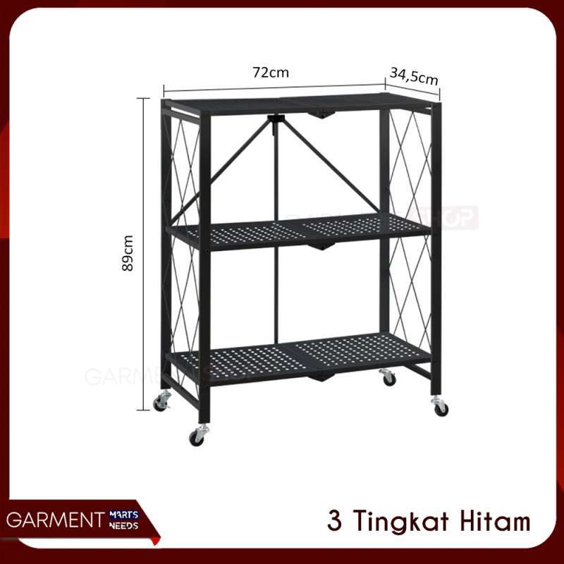 Promo Rak Dapur Lipat Besi 3 Susun Tanpa Instalasi Kitchen Rack ...