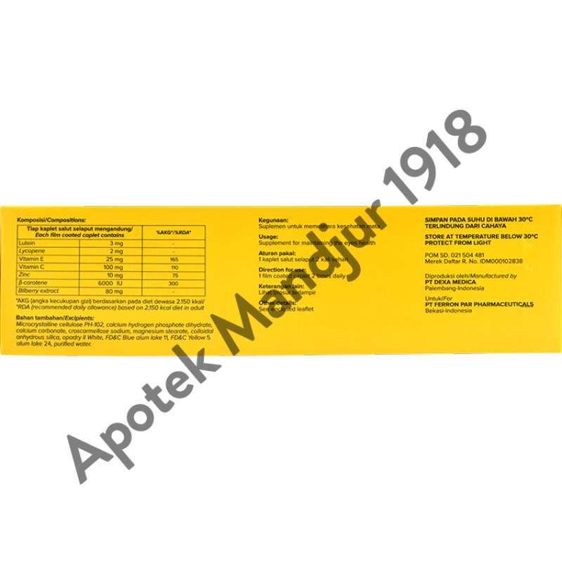 Jual Optimax 6 Kaplet - Vitamin dan Suplemen Kesehatan Mata di Seller ...