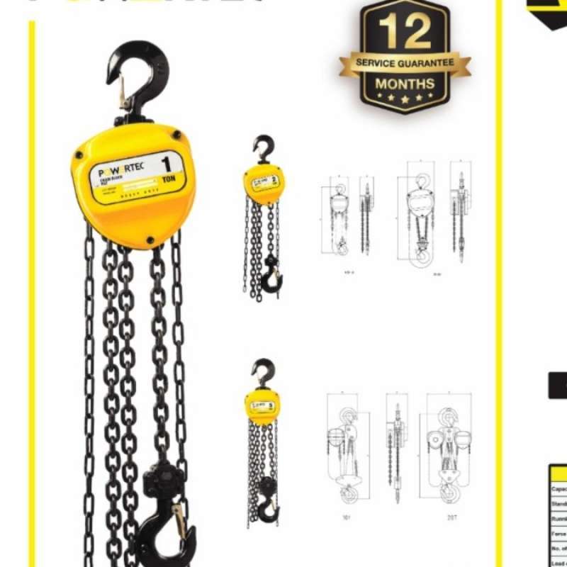 Promo CHAIN BLOCK HEAVT DUTY 2T X 3MTR / 2 TON X 3 METER / 2TON X 3M ...