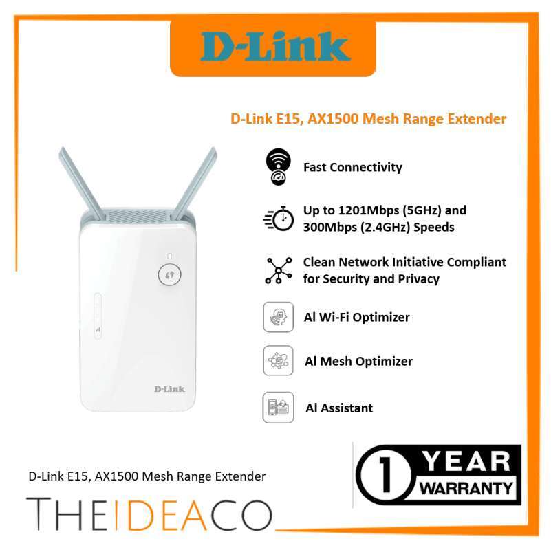 Jual D-Link E15 Eagle Pro AI WIFI-6 AX Mesh Gigabyte Range Extender di ...