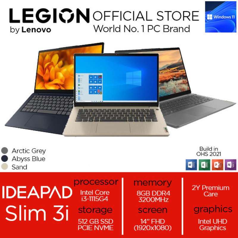 Jual Lenovo Ideapad 3 14itl6 Hyid Intel I3 1115g4 8gb 256gb Ssd Fhd Tn W11 Ohs Di Seller