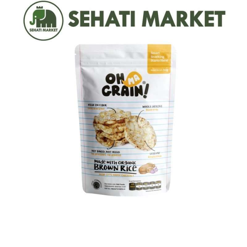 Jual OH MA GRAIN POPPED RICE CRACKERS BROWN RICE ONION CHICKEN 50g di ...