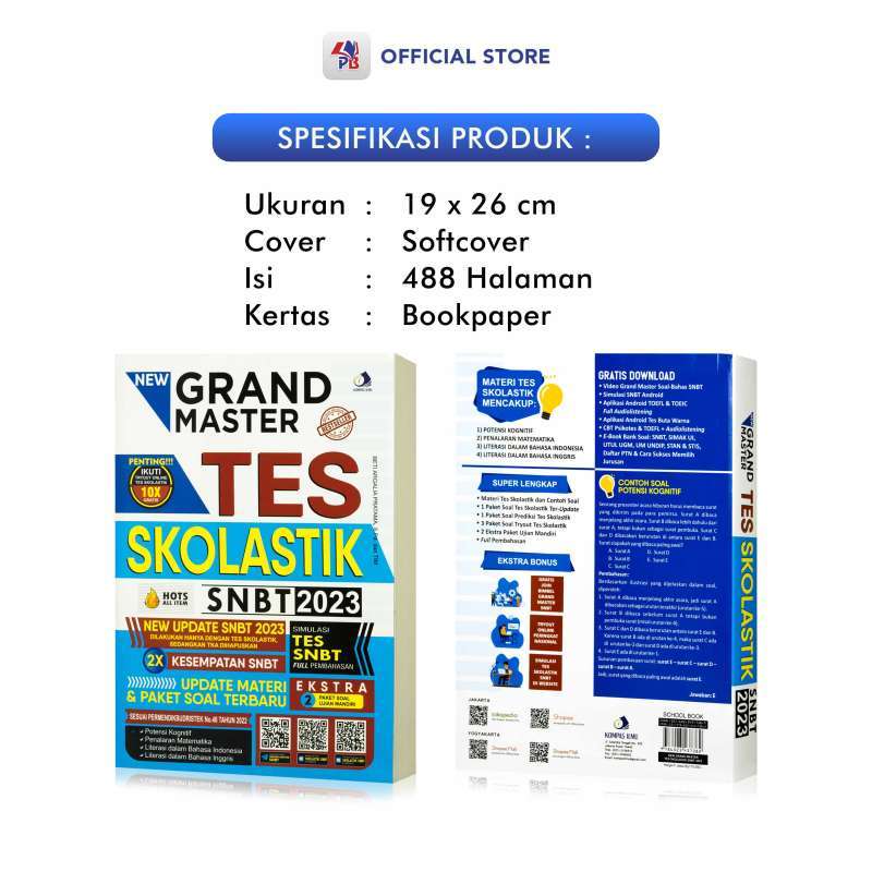 Jual Buku Tes Masuk Ptn Grand Master Tes Skolastik Snbt 2023 New