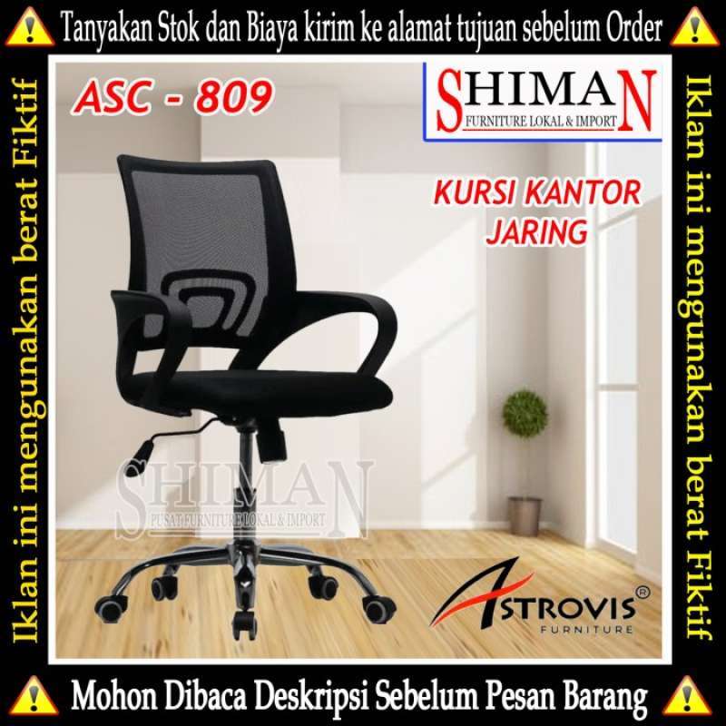 Promo Kursi Kantor Staf ASC 809 Hitam Kursi Kerja Astrovis Diskon 23% ...