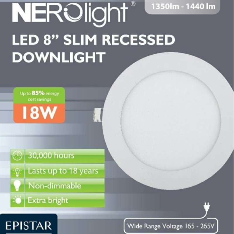 Jual Nero Lampu Led Slim Recessed Downlight 8 18w Super Daylight Di Seller Aj_store ...