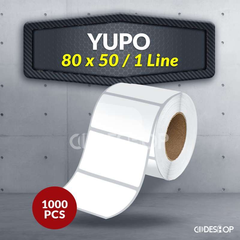 Jual Yupo Label Stiker Barcode 80 x 50 mm 1 Line Isi 1000 di Seller ...