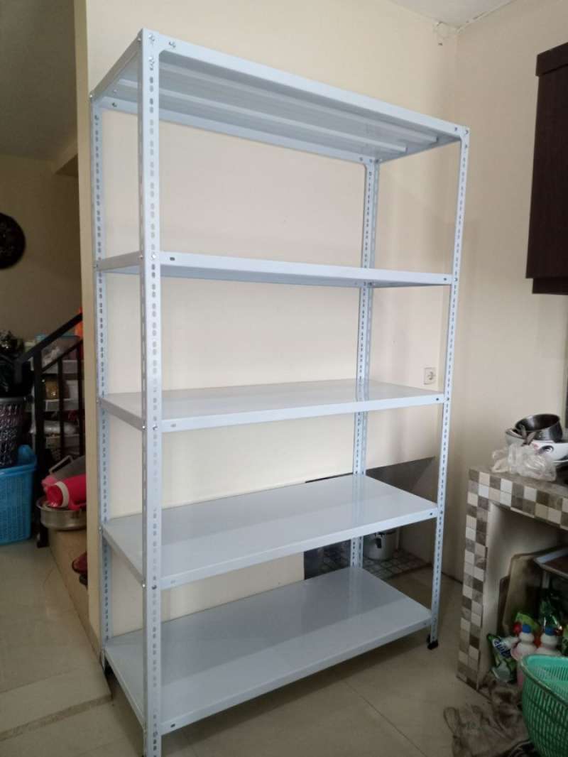 Promo Rak besi siku lubang 5 susun 120 cm x 50 cm x 200 cm Diskon 17% ...