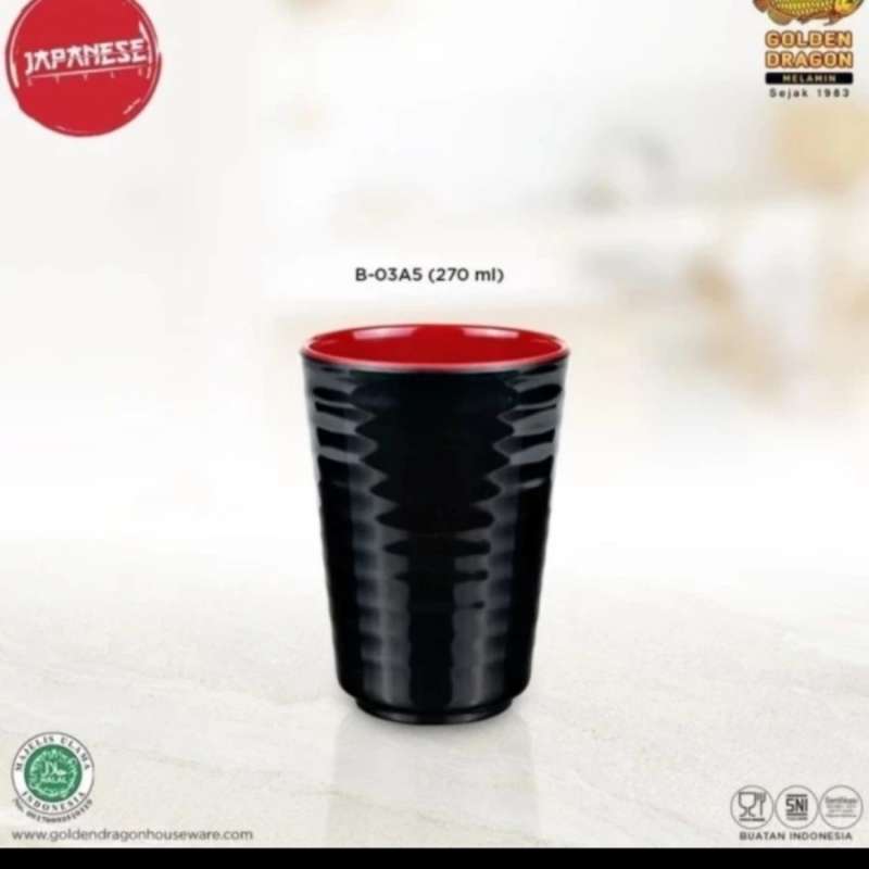 Jual Gelas Hitam Merah Oriental Jepang Bento Cafe Restoran Hotel ...