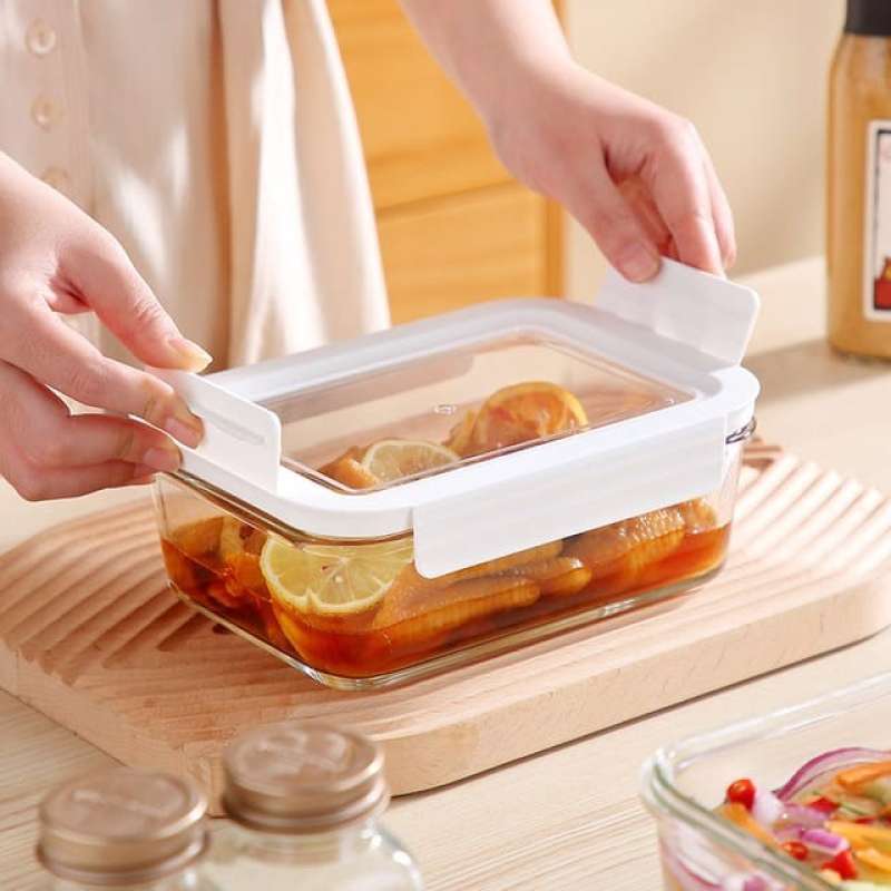 Jual Dowado Borosilicate Glass Fresh Box 850ml - White Di Seller A To Z ...