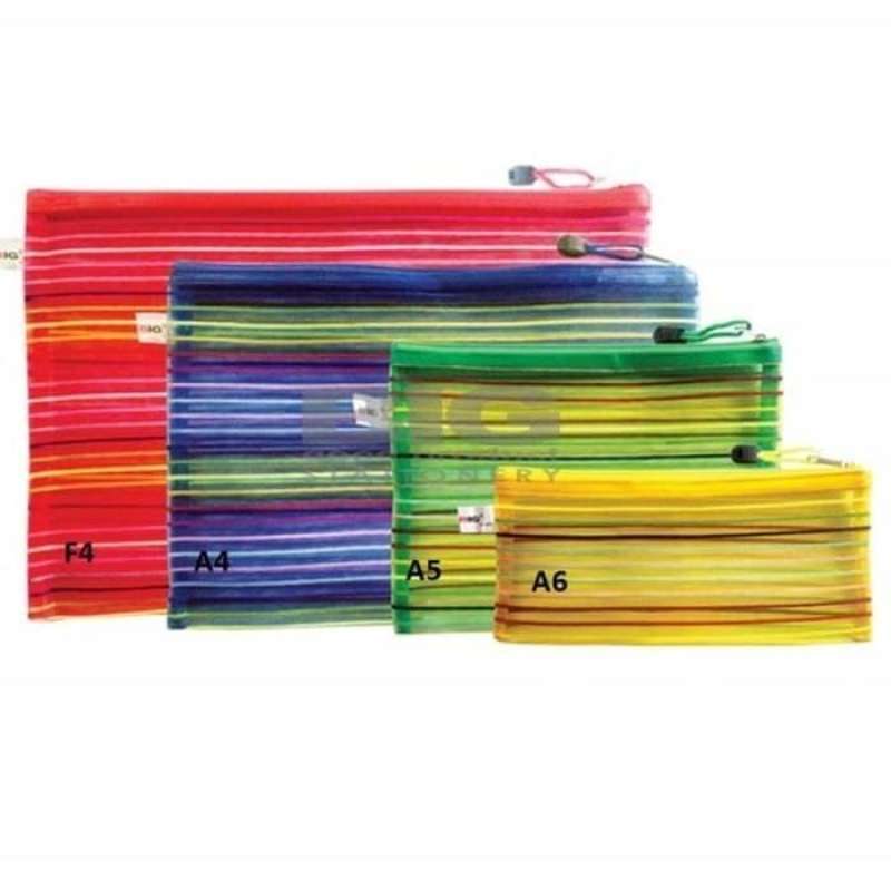 Jual Map Dokumen File Map Kain Zipper Bag Jaring Pocket Resleting 9002