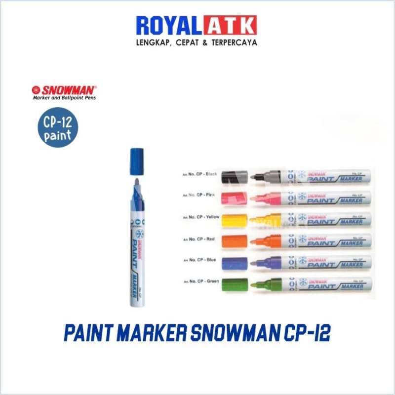 Jual Spidol Cat Warna Permanen Paint Marker Snowman CP12 Medium Tip di ...