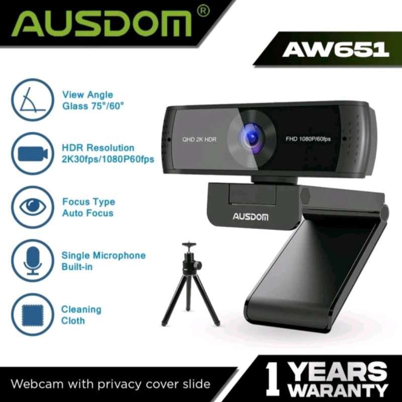 Jual AUSDOM AW651 Webcam HDR QHD 2K 1080P 60FPS Autofocus Microphone ...