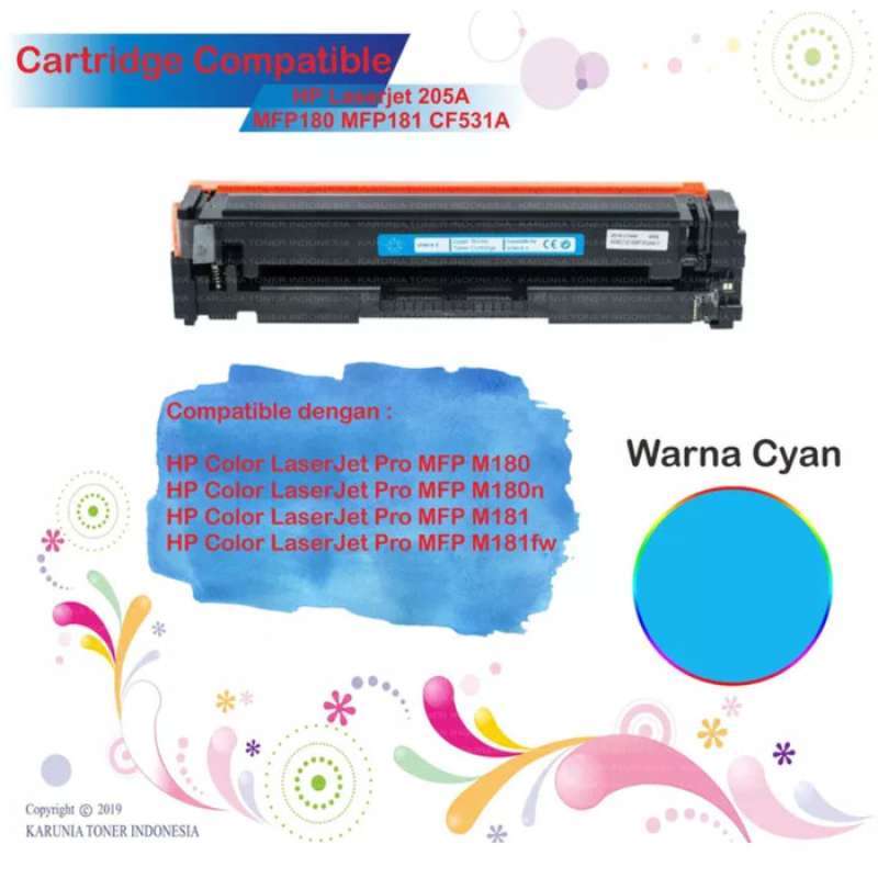 Promo Cartridge Compatible HP 205A M180 M181 MF180 MFP181 CF531A CF531 Cyan Diskon 1% di Seller ...