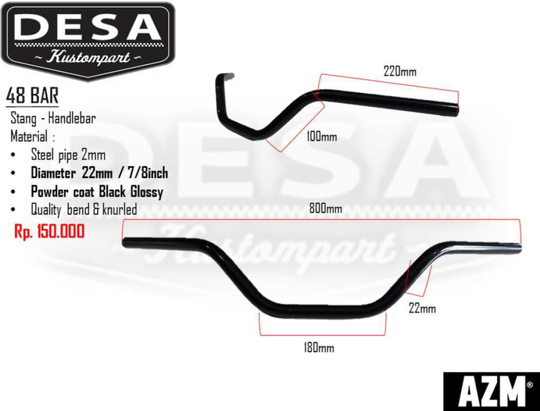 Jual Stang Custom Stang Motor Stang W175 Stang Royal Enfield 48 BAR ...
