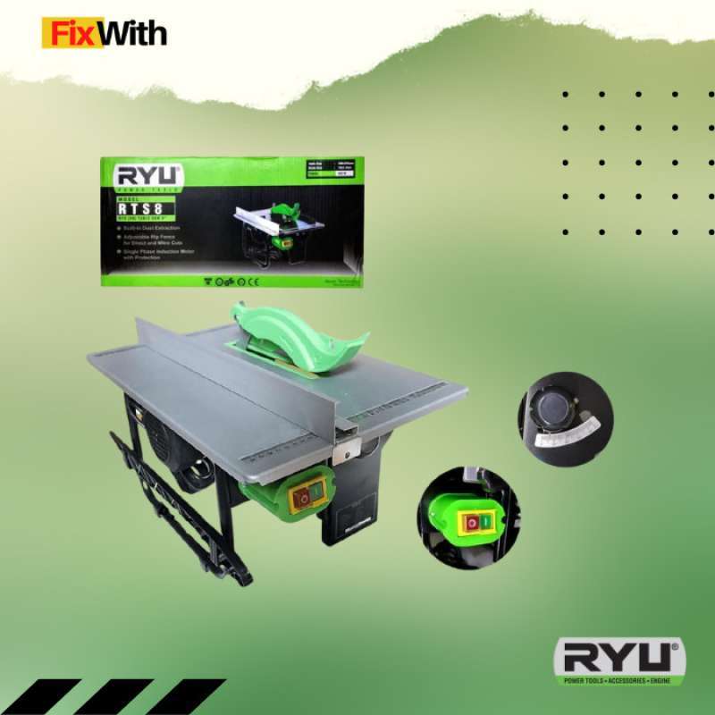 Promo RYU Mesin Table Saw 8 Inch Meja Potong Gergaji Kayu 8” RTS RTS8 ...