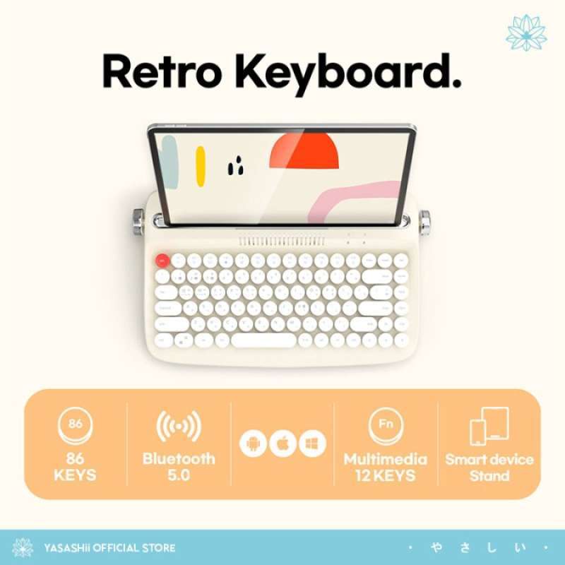 Promo ACTTO Retro Bluetooth Keyboard Wireless Typewriter Diskon 23% di Seller Vegara Store ...