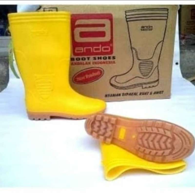 Jual Sepatu Safety Boot- Kuning Safety Proyek Bagus$tahan Lma Di Seller ...