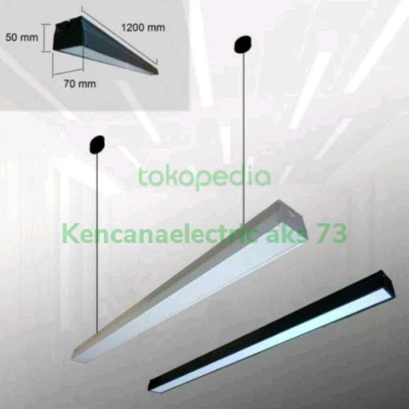 Promo Kap Balok Linear LED 2X18 watt 120 cm Hitam/putih Diskon 23% di ...