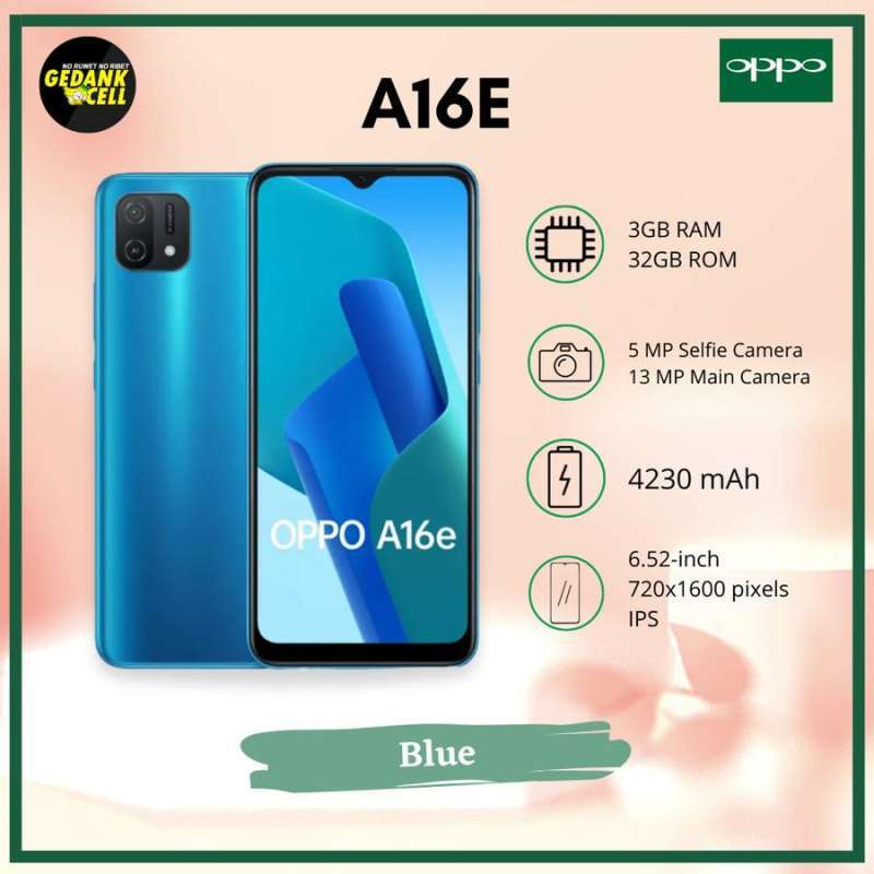 Jual Oppo A16E 3/32gb - Hp New Resmi di Seller GEDANK CELL Official ...