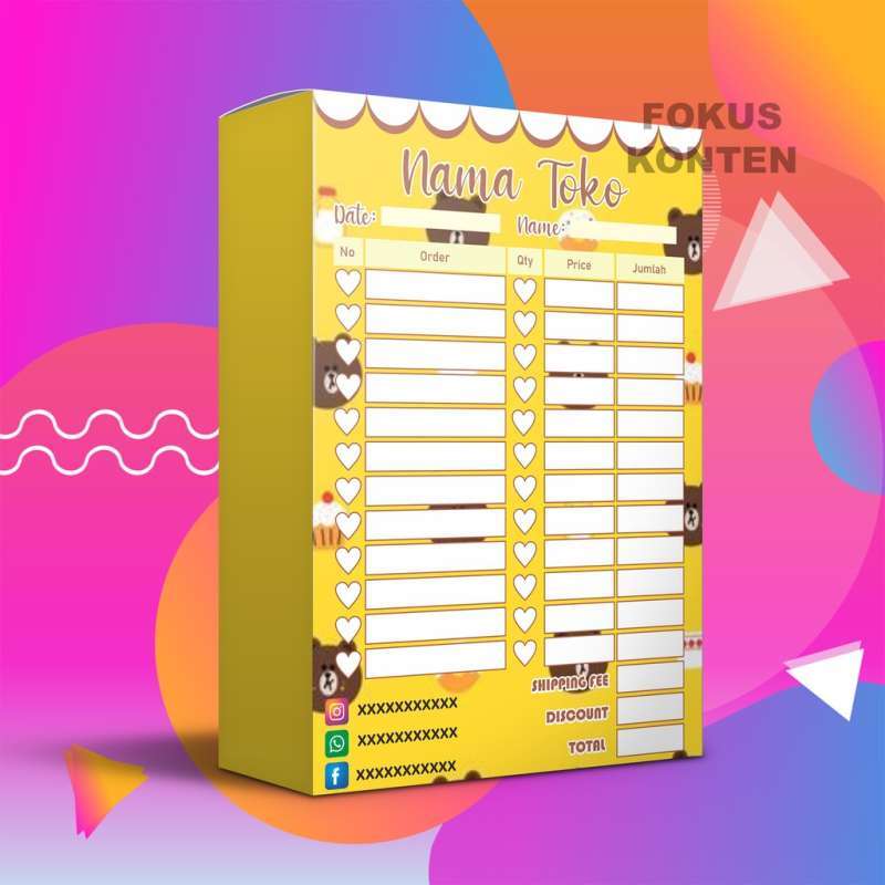 Promo 100 Desain Nota Olshop CDR v14 Diskon 67% di Seller Fokus Konten ...