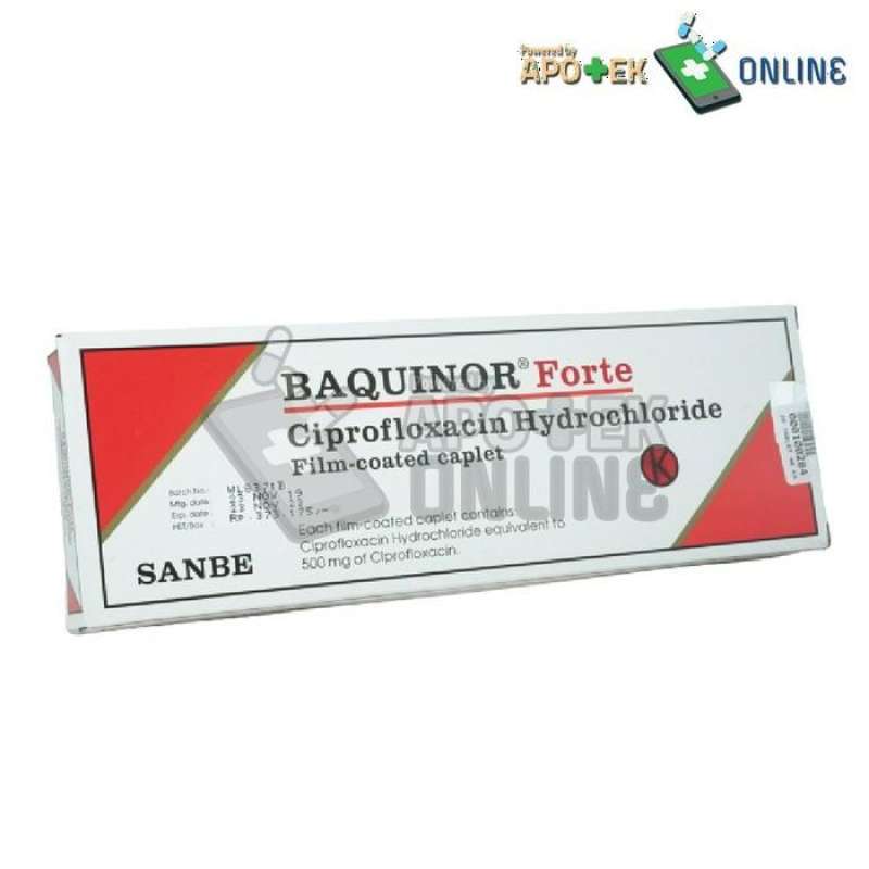Jual BAQUINOR FORTE 500MG TABLET 10'S/CIPROFLOXACIN/INFEKSI BAKTERI di ...