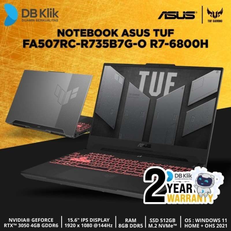 Jual Notebook Asus TUF FA507RC-R735B7G-O R7-6800H 16G 512GB RTX3050 W11 ...