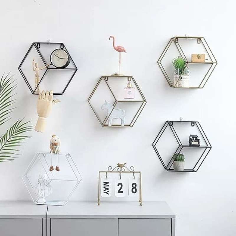 Promo Rak Hexagonal Rak Floating Shelves Rak Ambalan Amabalan Dinding ...