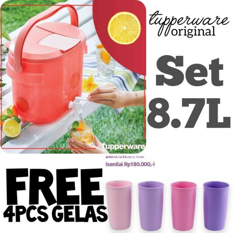Promo Tupperware Dispenser Air Infused Water Piknik Galon Botol Minum ...