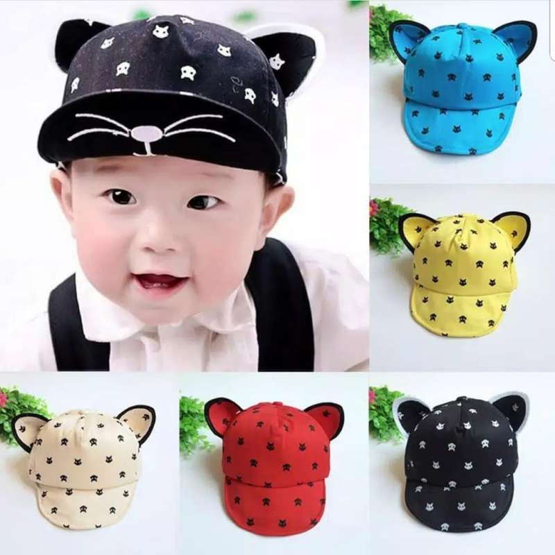 Jual Topi Anak Model Telinga Kucing Cat Ear Hat Baseball Cap - Khaki 1 ...