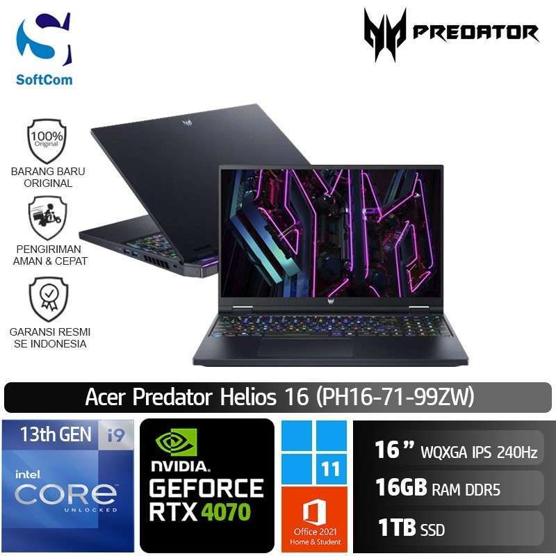 Promo Acer Predator Helios Ph16 71 99zw Laptop Gaming [core I9 13900hx ...
